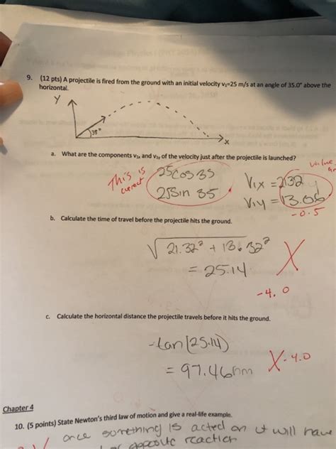 solved 12 pts a projectile is fired from the ground with