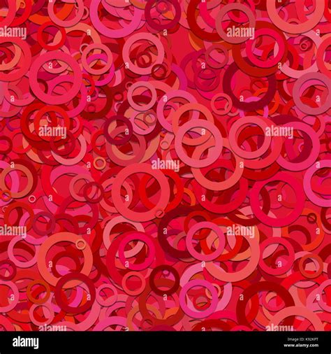 Abstract Seamless Random Circle Pattern Background Vector Design From Red Rings Stock Vector