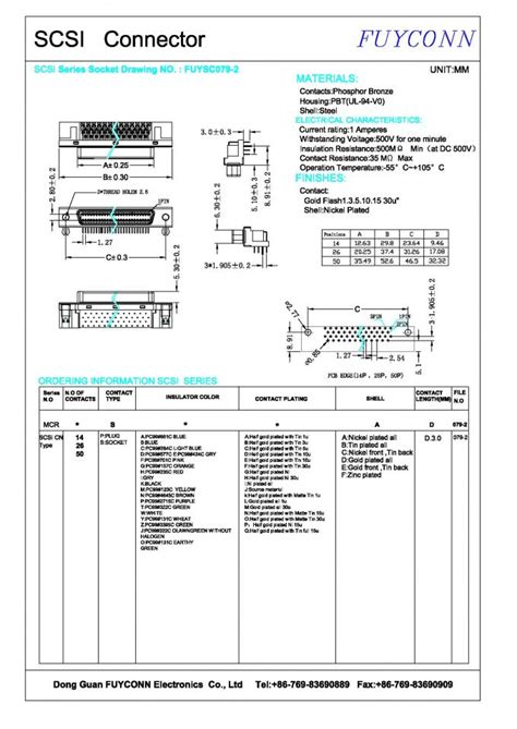 Right Angle Pcb Scsi Connector 26 Pin Female Mdr Connector