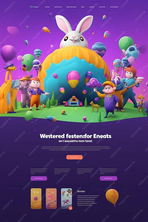 Premium Photo A Landing Page For Event Business 3d Easter Characters