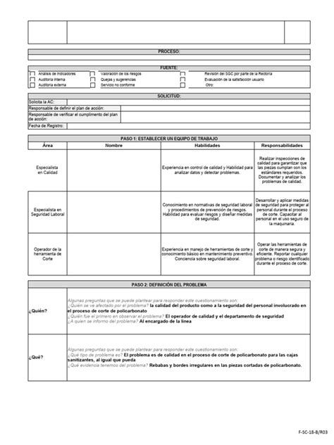 Formato 8ds Pdf Calidad Comercial Seguridad Y Salud Ocupacional