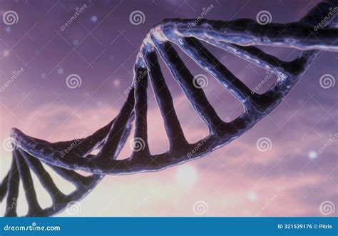3d Artificial Dna Molecule Helix Biotech Genetic Engineering Stock