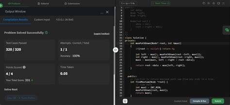 Day 87 Of Gfg160 Challenge By Gfg Geeksforgeeks Solved Maximum Path