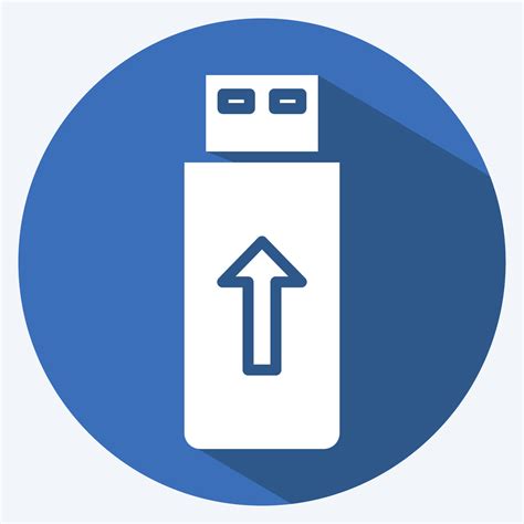 Icon Flashdisk Suitable For Computer Components Symbol Long Shadow Style Simple Design