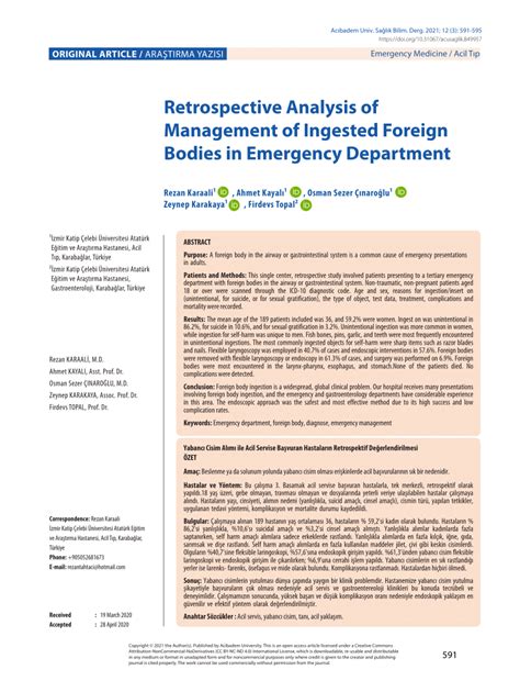 Pdf Retrospective Analysis Of Management Of Ingested Foreign Bodies