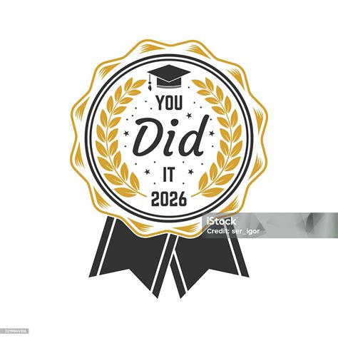 2026년 벡터 클래스 배지 셔츠 인쇄 인감 오버레이 또는 스탬프 인사말 초대장에 대한 개념 타이포그래피 디자인스톡 벡터 오두막과 텍스트가 있는 졸업 디자인 클래스 의