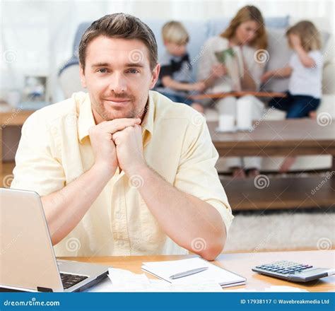 Man Calculating His Bills Stock Image Image Of Male 17938117