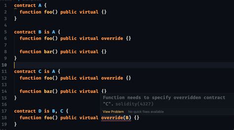 quickfix suggestion missing contract specifier on override · issue 50