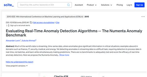 [citation Report] Evaluating Real Time Anomaly Detection Algorithms The Numenta Anomaly Benchmark