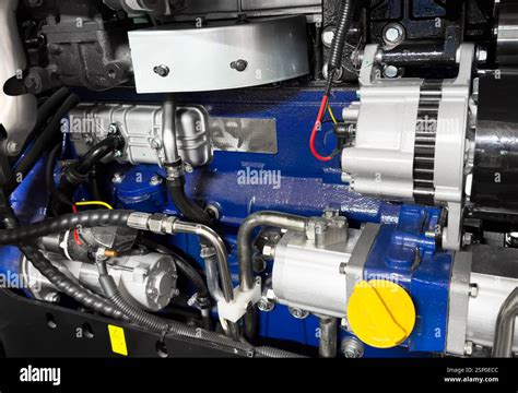 Diesel Power Engine At New Tractor New Modern Diesel Agricultural