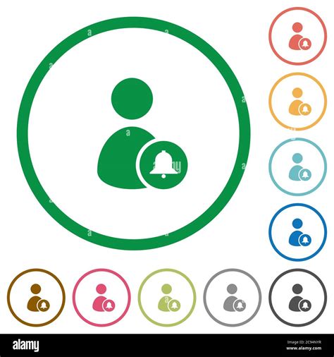 Notify User Flat Color Icons In Round Outlines On White Background Stock Vector Image And Art Alamy