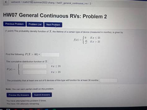 solved hw07 general continuous rvs problem 2 1 point the