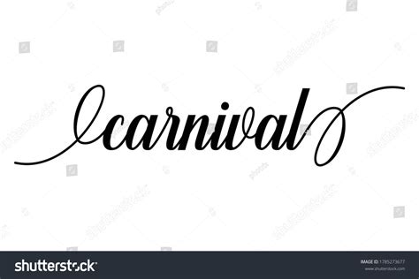 Vektor Stok Carnival Script Calligraphy Cursive Typography Black Tanpa Royalti 1785273677