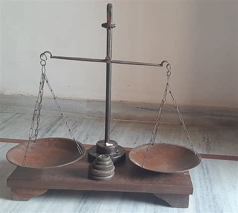 Old Indian Weight Balance Scale Antique Weighing Scale Balance Iron Metal Kitchen Measuring