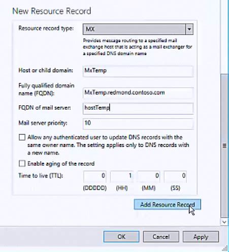 Add A DNS Resource Record Microsoft Learn