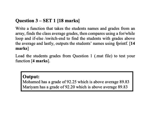 Solved Question 3 SET 1 18 Marks Write A Function That Chegg Com
