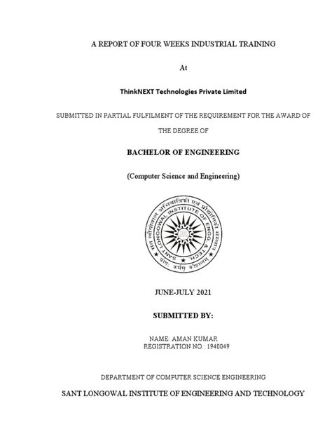 Industrial Training Report Download Free Pdf Scripting Language Control Flow