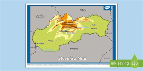 Ks2 Slovakia Map Around The World Professor Feito