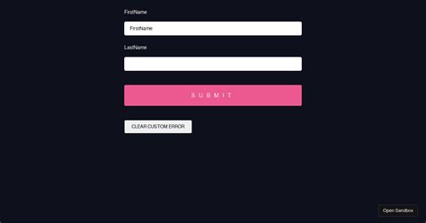 React Hook Form UseForm Template Forked Codesandbox