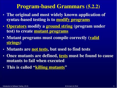 Introduction To Software Testing Chapter 5 2 Program Based Grammars