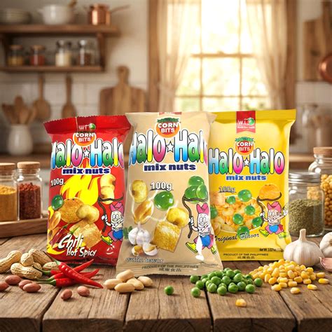 Corn Bits Halo Halo Mix Nuts 3 Flavor Combo Pack 100g Each Sige