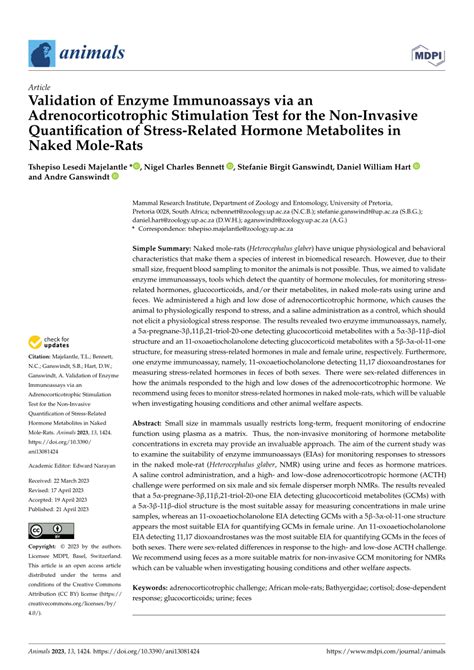 PDF Validation Of Enzyme Immunoassays Via An Adrenocorticotrophic