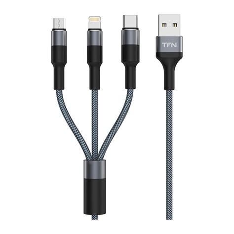 Кабель для сотового телефона Tfn 3в1 Usb A Lightning Usb C Microusb 1
