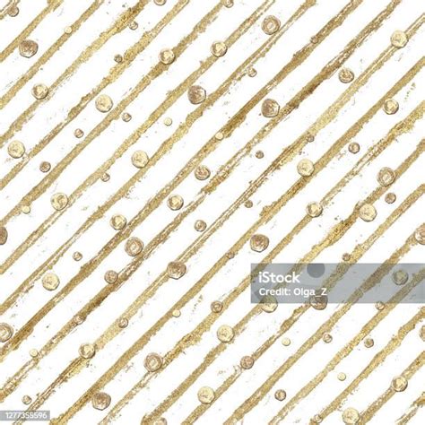 흰색 배경에 3d 황금 반짝이는 아크릴 페인트 물방울 무늬와 줄무늬추상 원활한 패턴 3차원 형태에 대한 스톡 벡터 아트 및 기타