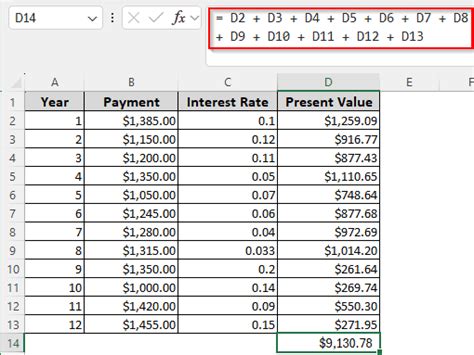 How To Calculate Present Value In Excel With Different Payments Excel