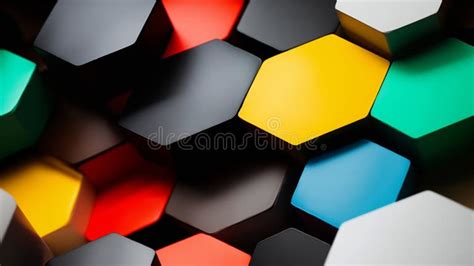 3d Hexagonal Coloured Blocks Design Pattern Wallpaper Stock Illustration Illustration Of