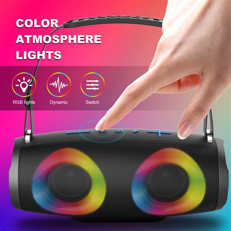Rgb Battery Powered Wireless Portable Bluetooth Speakers With Aux Input Tf Card