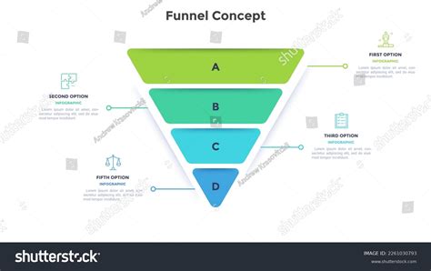 Funnel Concept Commercial Data Processing Infographic Stock Vector