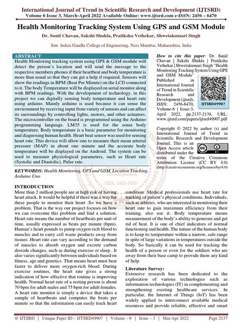 Health Monitoring Tracking System Using Gps And Gsm Module Pdf Heart Rate Internet Of Things