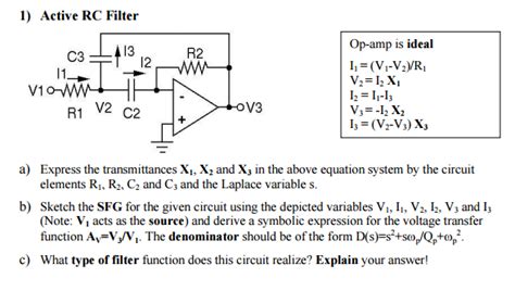 Solved Active Rc Filter A Express The Transmittances X1