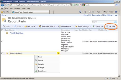 Sql Server Default The View To Tile View In Ssrs Stack Overflow