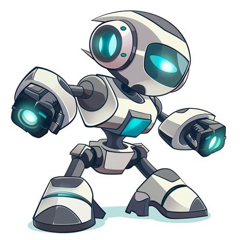 2d Robot Cartoon Character Premium Ai Generated Image