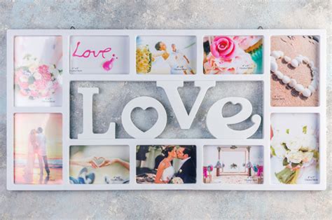 Фоторамка коллаж 73 36 1 5 см Love на 10 фото белая