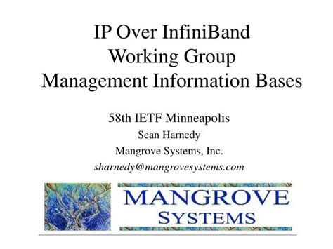 Ppt Ip Over Infiniband Working Group Management Information Bases