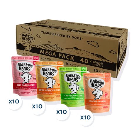 Barking Heads Mega Pack Wet Dog Food 40 x 300g – Barking Heads ...