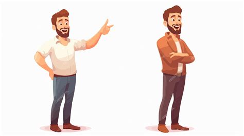 自信的卡通男指着自己 矢量插图 Premium Ai Generated Vector