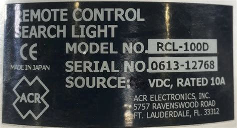 Acr Rcl 100d Remote Control Search Light And Point Pad 24v New Bulbs