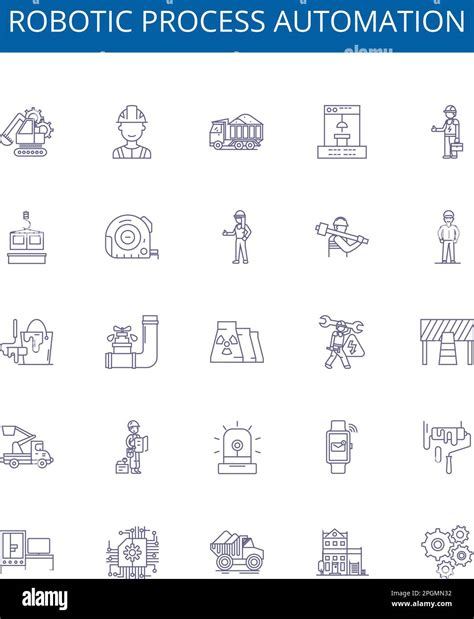 Robotic Process Automation Line Icons Signs Set Design Collection Of