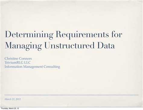 Requirements For Managing Unstructured Data Pdf