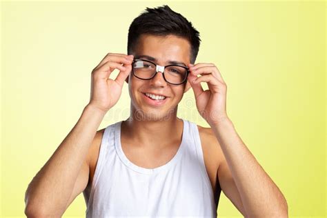 Funny Nerd Man Stock Image Image Of Eyebrows Programmer 75837567