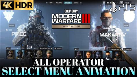Ps5 Modern Warfare 3 Vault Edition All Operators Animations 4k Mw3