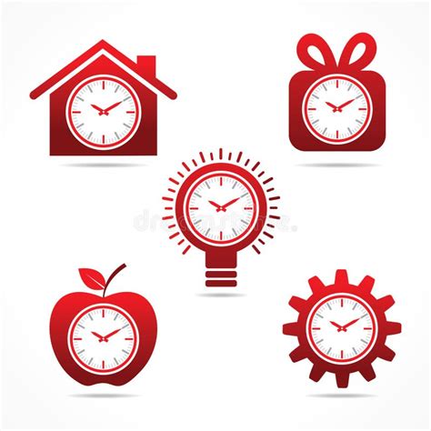 Set Of Clock In Different Shapes Stock Vector Illustration Of Arrow