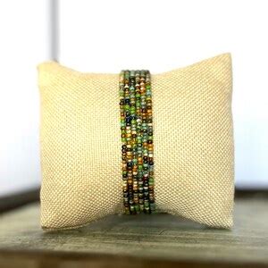 Rustic Picasso Stack Inspired Blend Stackable Dainty Seed Bead Bracelet