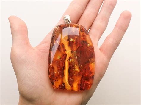 Wow Massive Natural Baltic Amber Dark Brown Color Rectangle Pendant