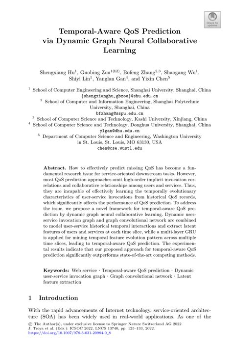 Pdf Temporal Aware Qos Prediction Via Dynamic Graph Neural Collaborative Learning