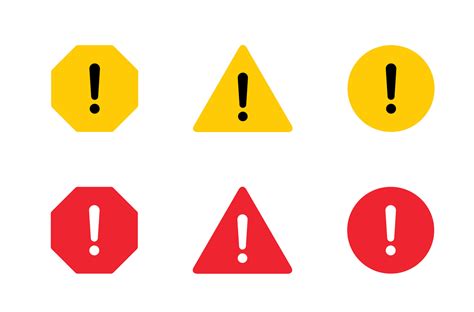 Risk Warning Sign Icon Set In Flat Style Danger Caution Symbol 50290895 Vector Art At Vecteezy